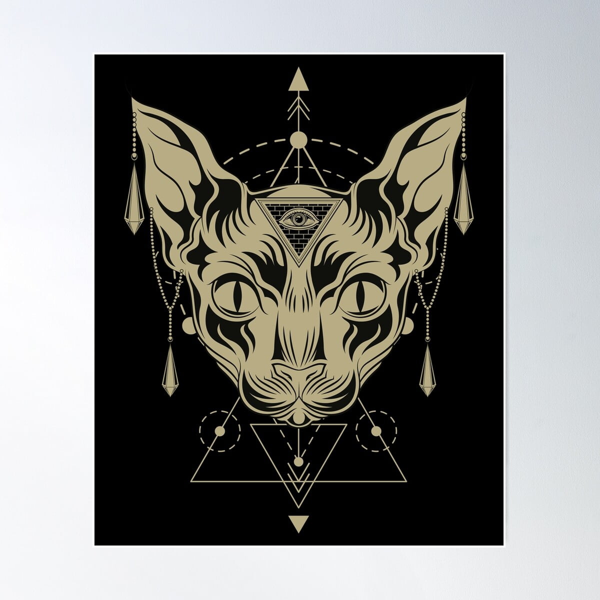 Egyptian Occultism Pagan Occult Wicca Witch Sphynx Cat Poster Wall Art ...