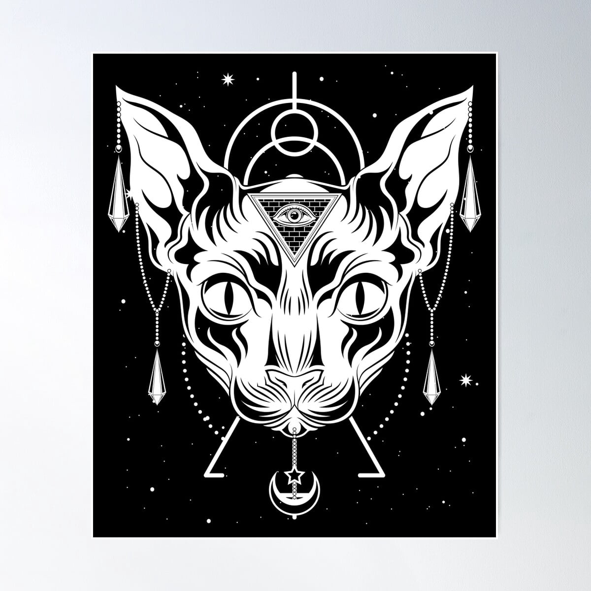 Egyptian Occultism Wicca Witch Occult Pagan Sphynx Cat Poster Wall Art ...