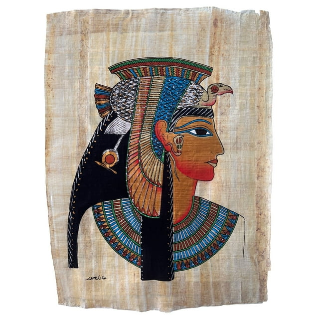 Egyptian Papyrus Painting, Cleopatra Crowned Queen of Ancient Egypt ...