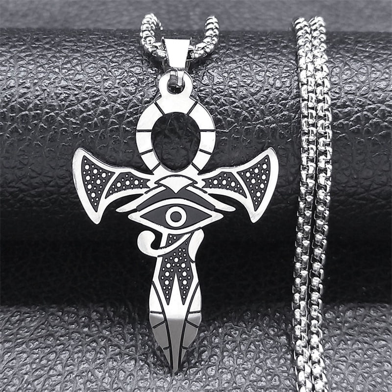 Egyptian Patronus Eye Of Horus Necklace for Men Women 14K White Gold ...
