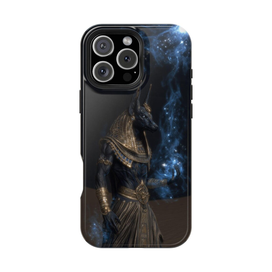 Egyptian Pharaoh Anubis Blue Flame Desert Art Phone Case with iPhone 17 ...