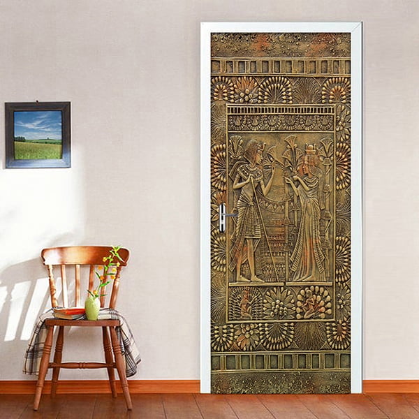 Egyptian Pharaoh Door Stickers Home Decor PVC Waterproof Self-adhesive ...