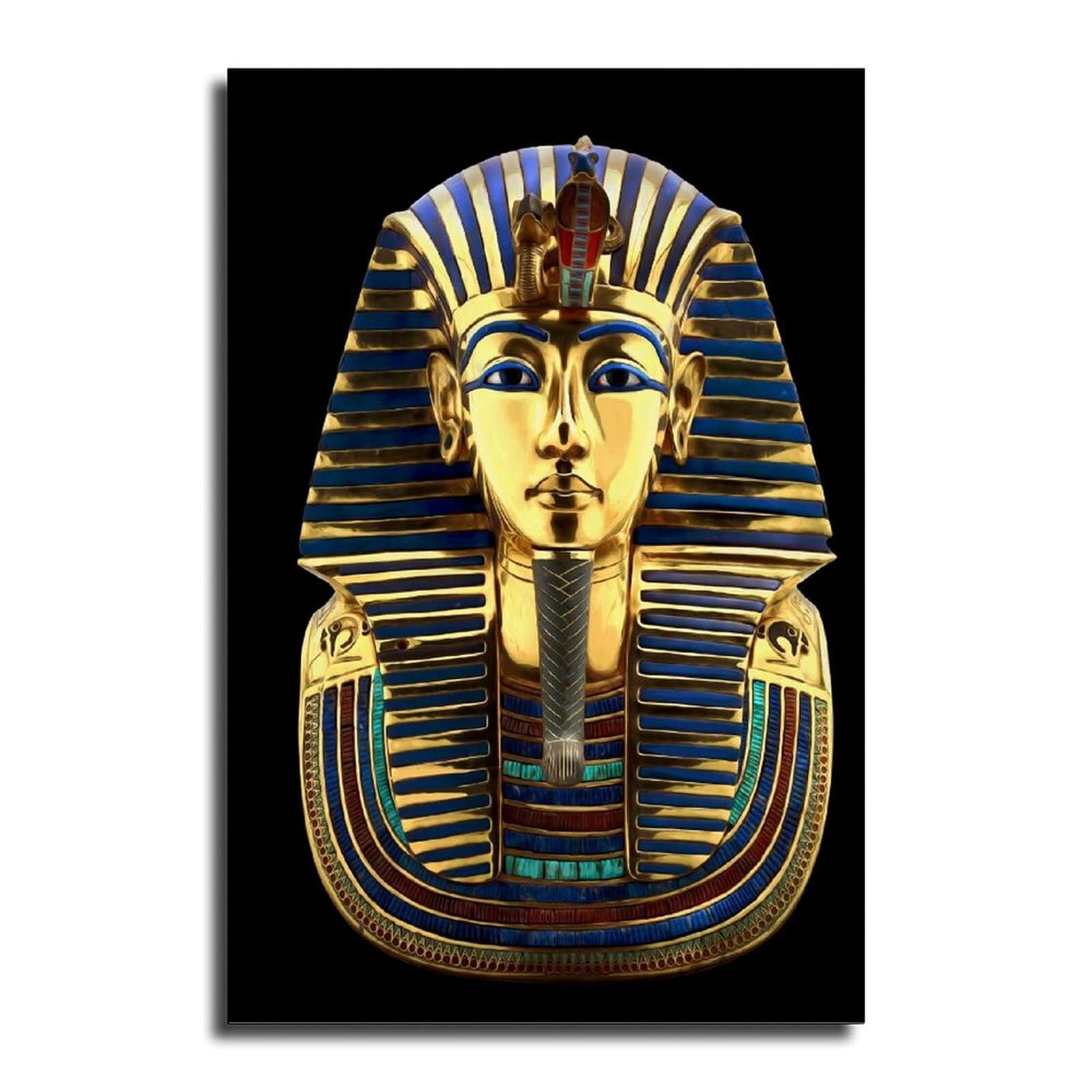 Egyptian Pharaoh King Gold Headdress Mask Tutankhamun Canvas Art Poster ...