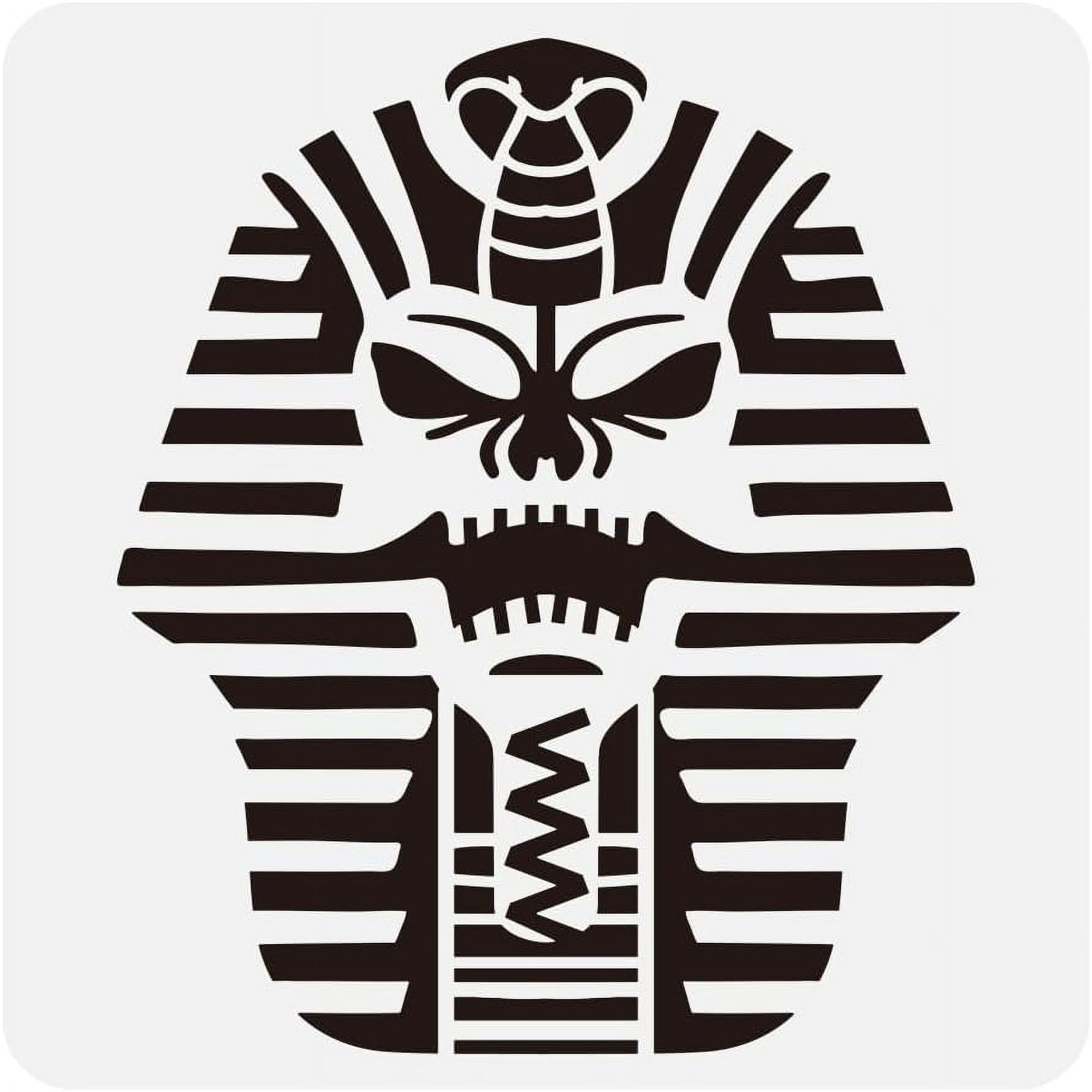 Egyptian Pharaoh Skeleton Stencil for Painting 11.8x11.8 inch Large ...