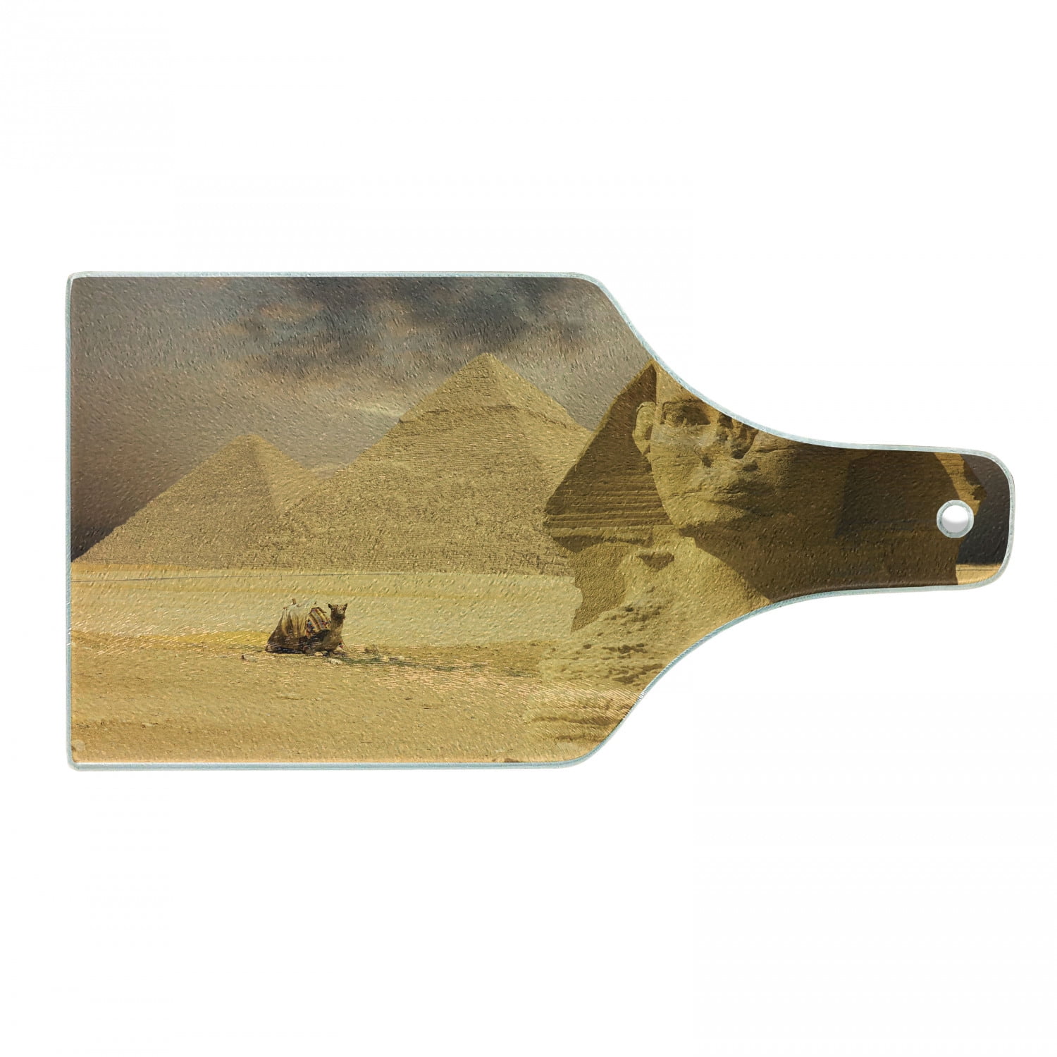 Egyptian Print Cutting Board, Sphinx Face Other Pyramids in Egypt Old ...