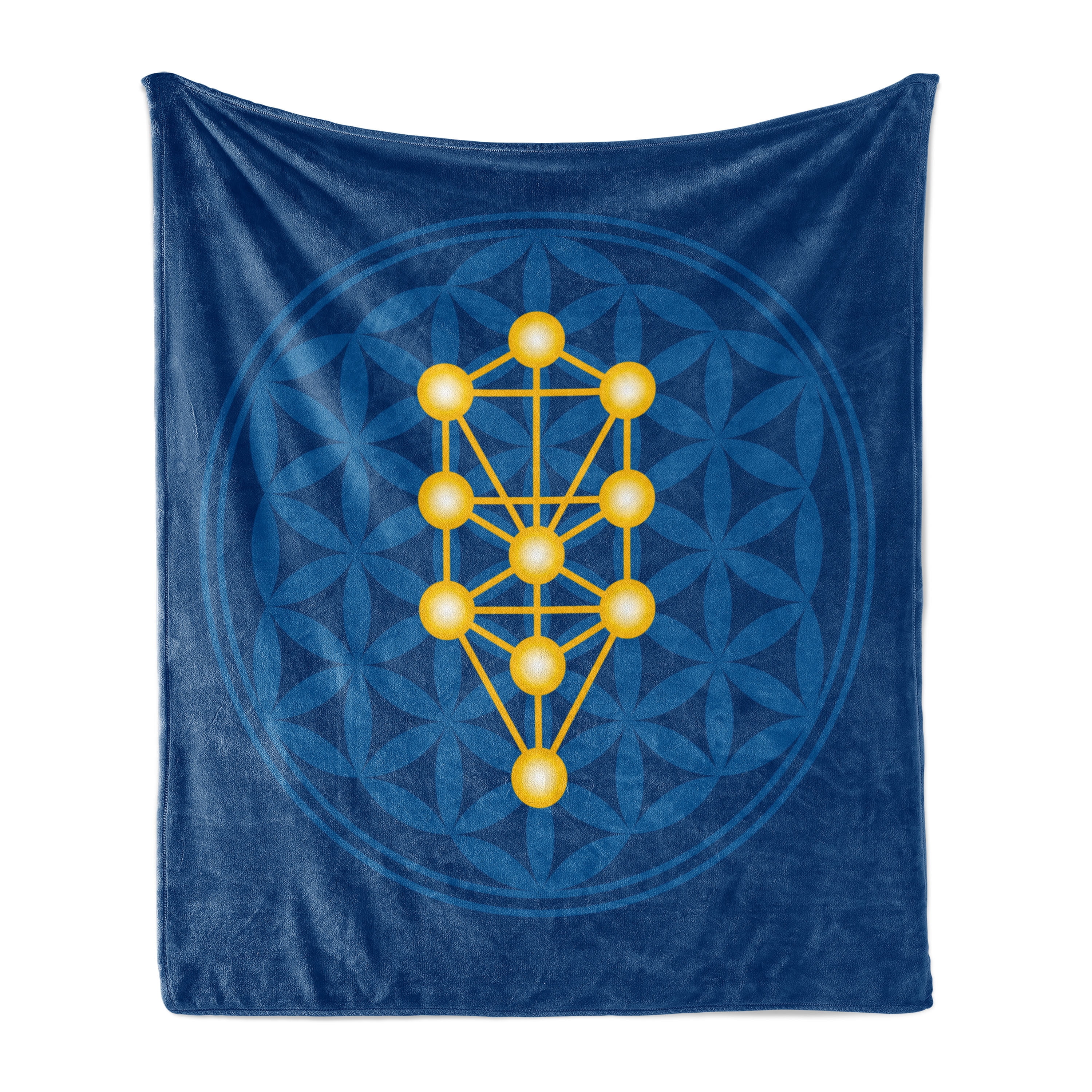 Egyptian Print Soft Flannel Fleece Throw Blanket, Flower of Life ...