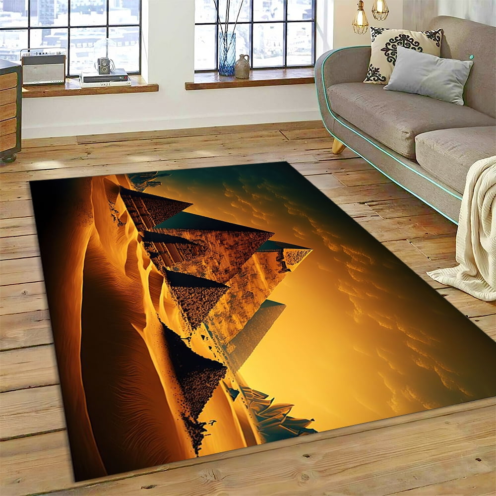 Egyptian Pyramid Famous Architecture Carpet Rug for Home Living Room ...
