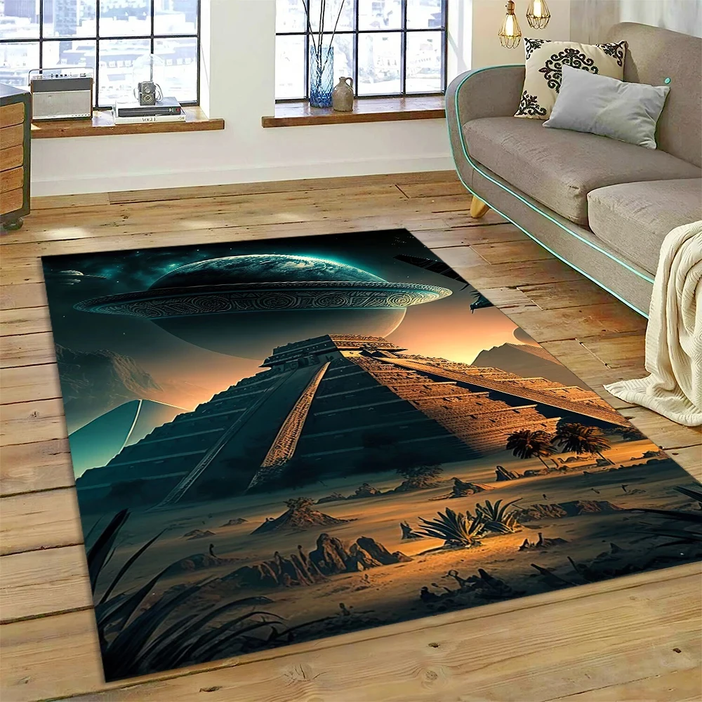 Egyptian Pyramid Famous Architecture Carpet Rug for Home Living Room ...