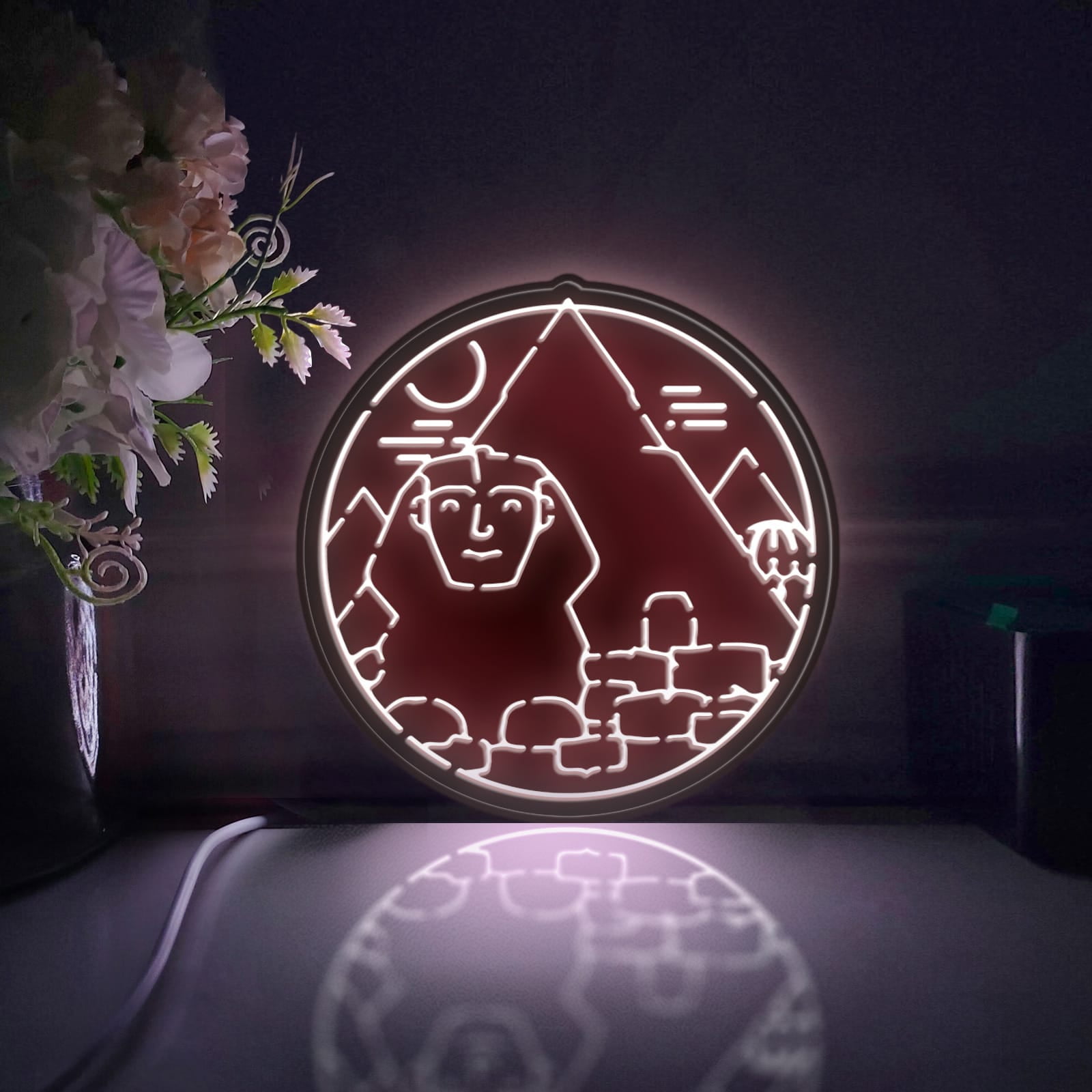 Egyptian Pyramid Led Light Box, Dimmable Neon-Like Light Signs USB ...