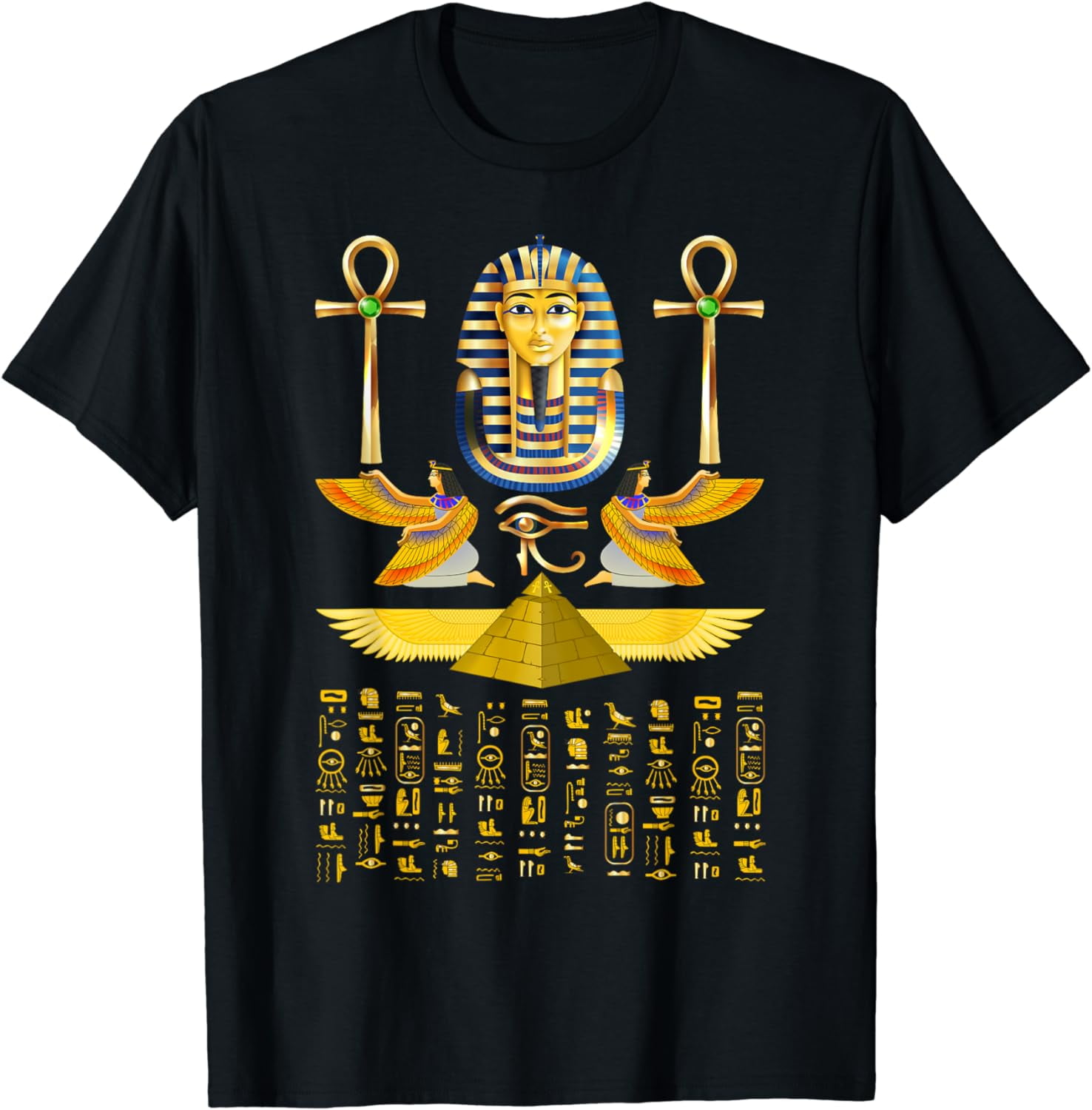 Egyptian Pyramids Pharaoh Tut King Tutankhamun T-Shirt - Walmart.com