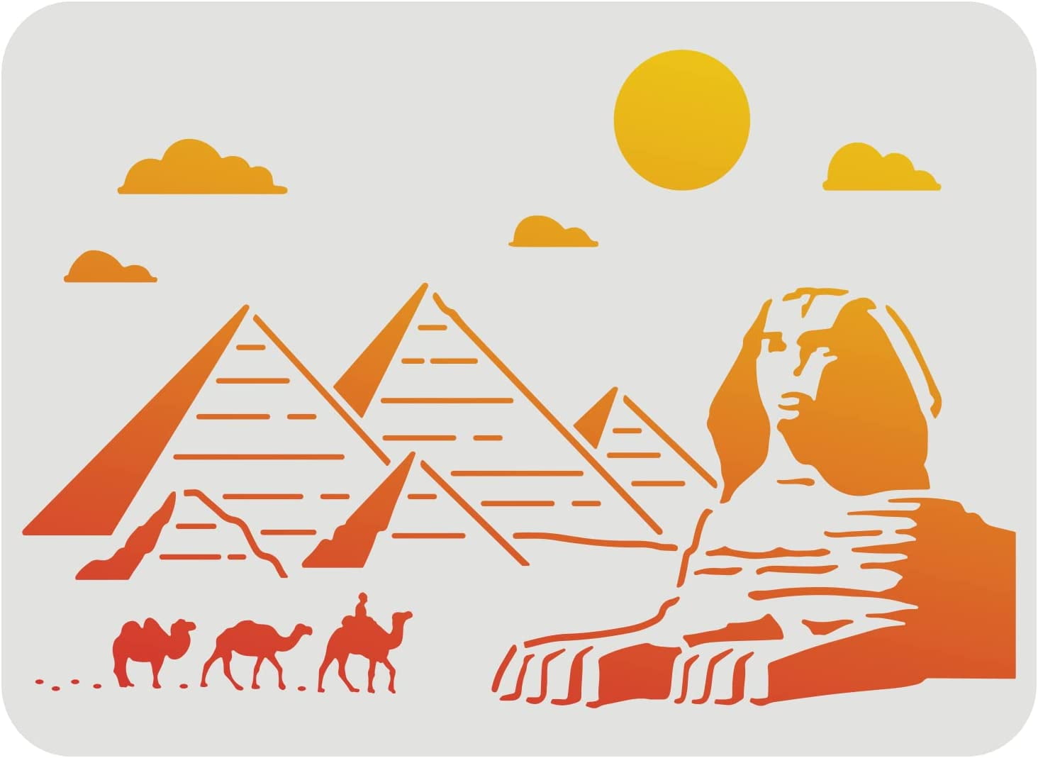 Egyptian Pyramids Stencils 11.7x8.3 inch Plastic Camel Sphinx Drawing ...