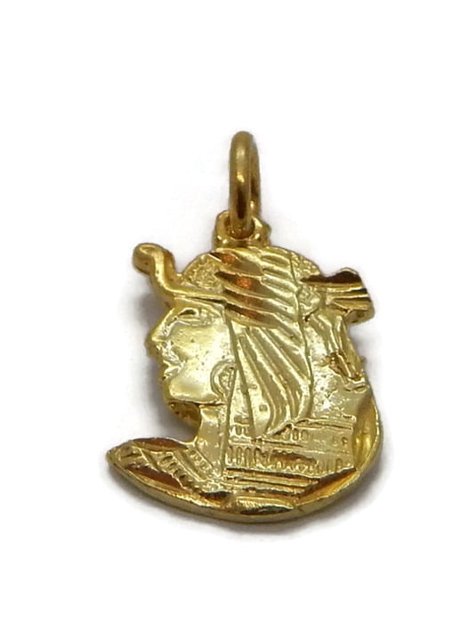 Egyptian Queen Cleopatra Charm Pendant 14k Yellow Gold - Walmart.com