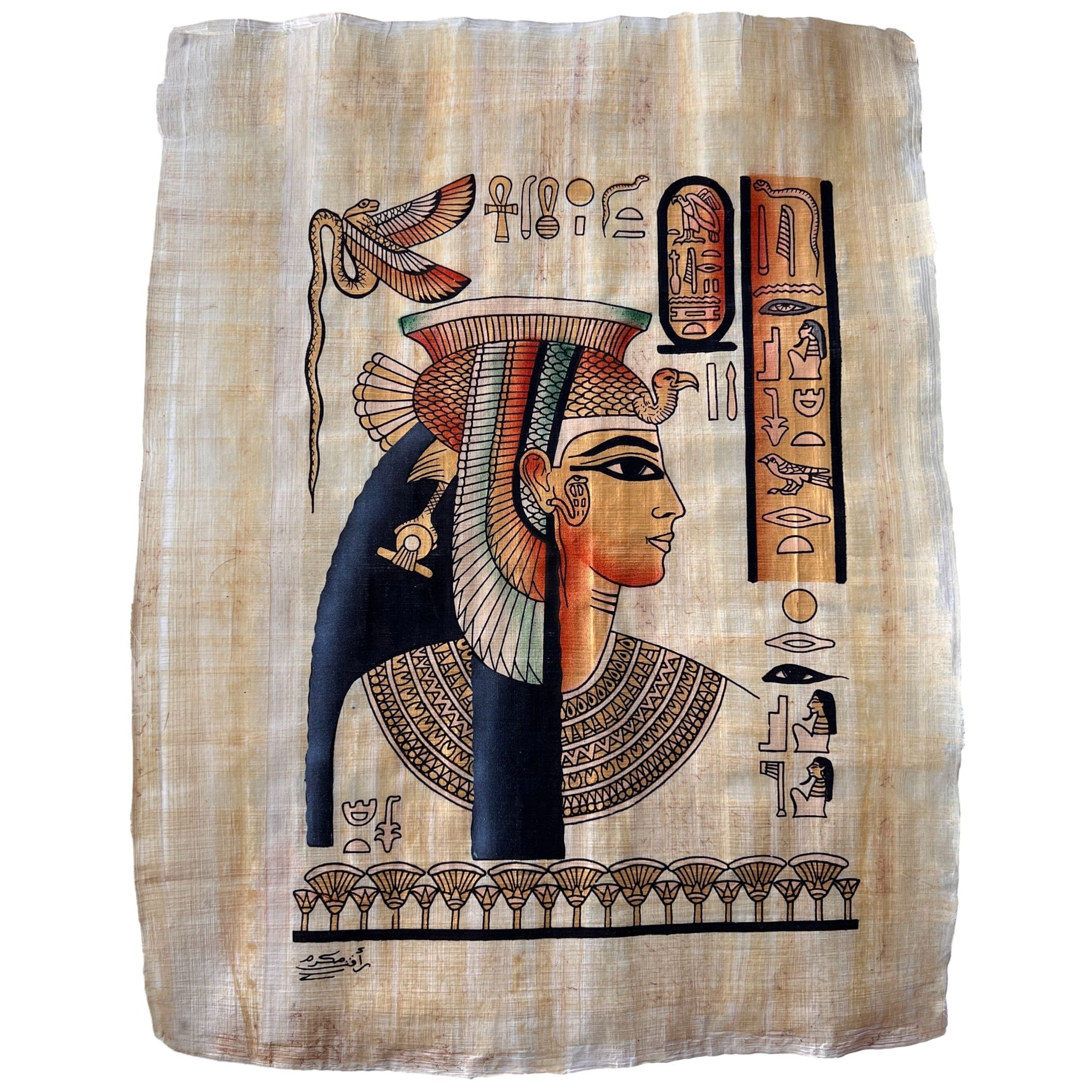 Egyptian Queen Cleopatra Handcrafted Papyrus Art for Timeless Elegance ...
