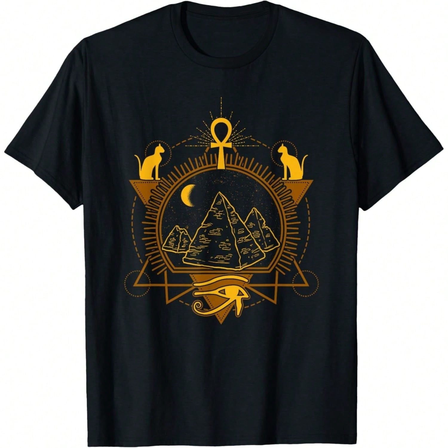 Egyptian Sacred Geometry King Tut Pyramid T-Shirt God. - Walmart.com