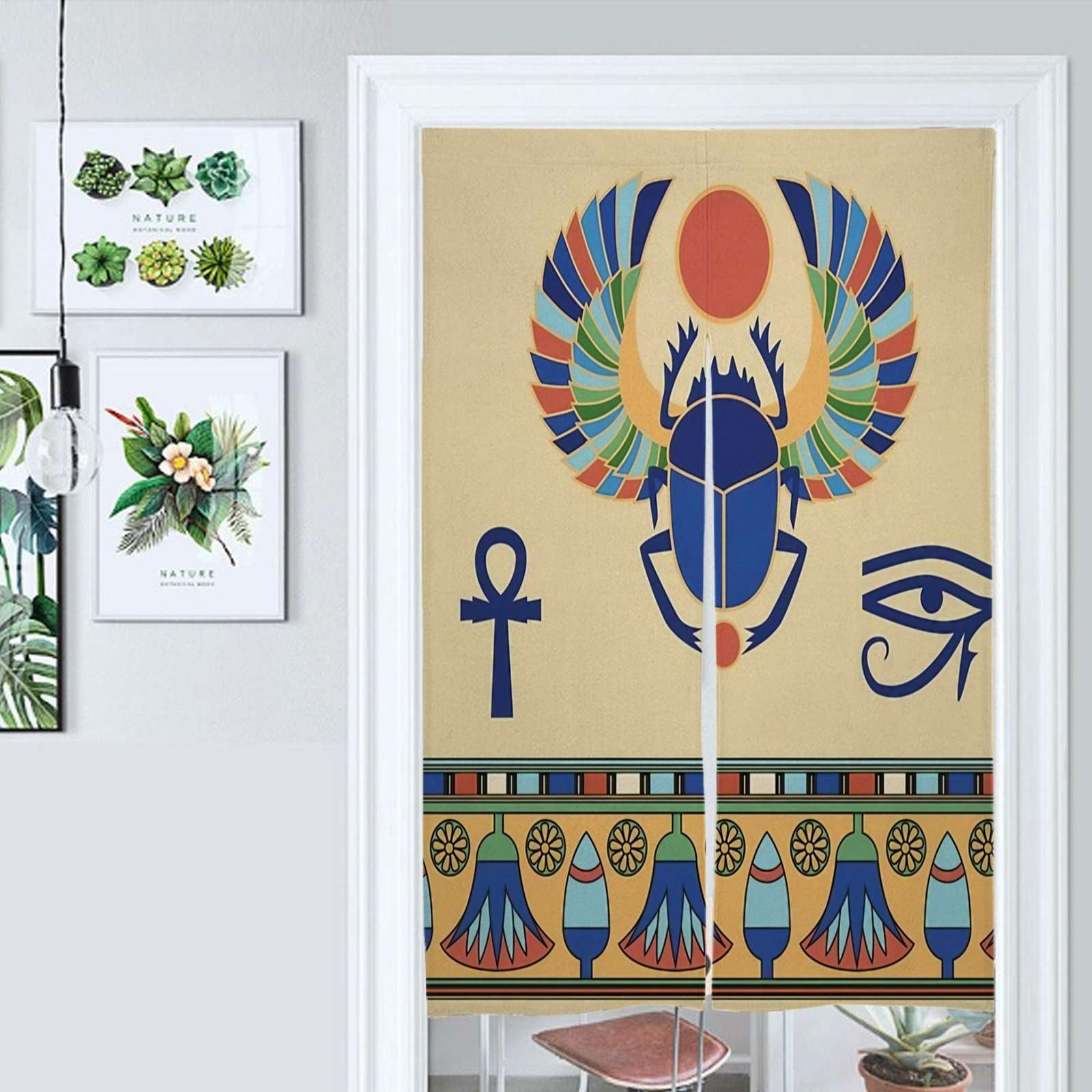 Egyptian Scarab Print Door Curtain Nordic Living Room DoorCurtain Porch ...