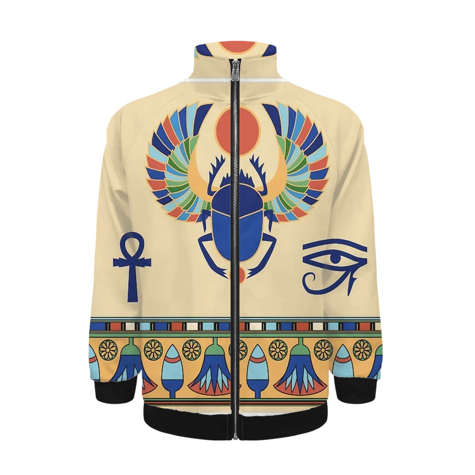 Egyptian Scarab Print Jacket Men's Street Cool Long Sleeves Coat ...