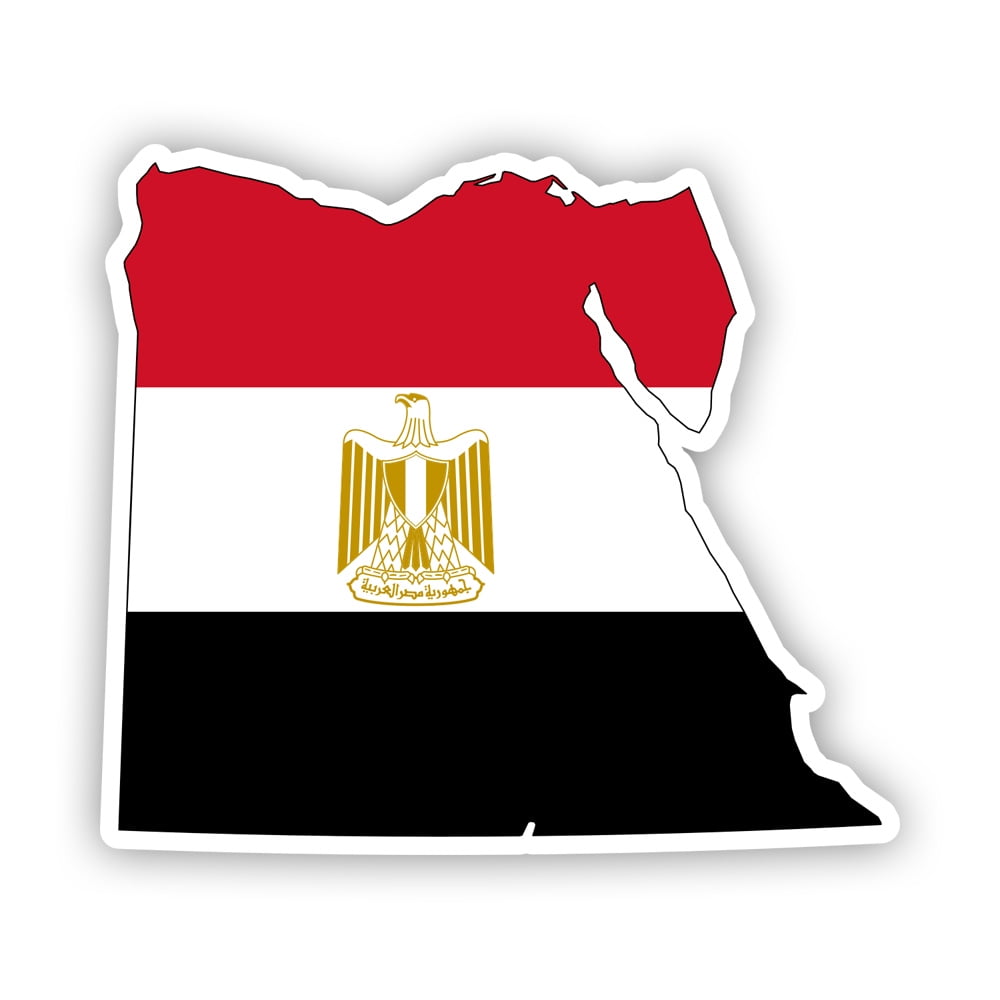 Egyptian Shaped Egypt Flag Sticker Decal - Self Adhesive Vinyl ...