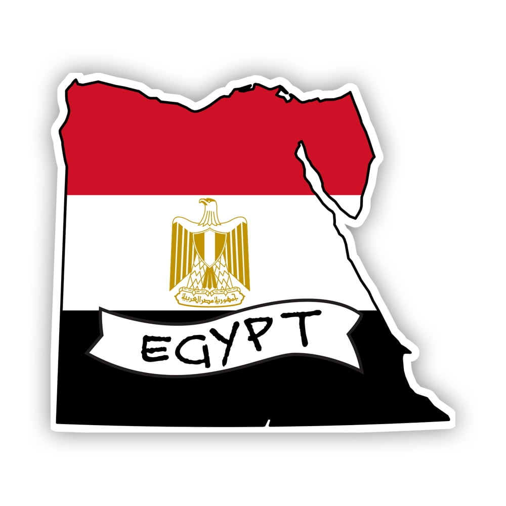 Egyptian Shaped Egypt Flag Sticker Decal - Self Adhesive Vinyl ...