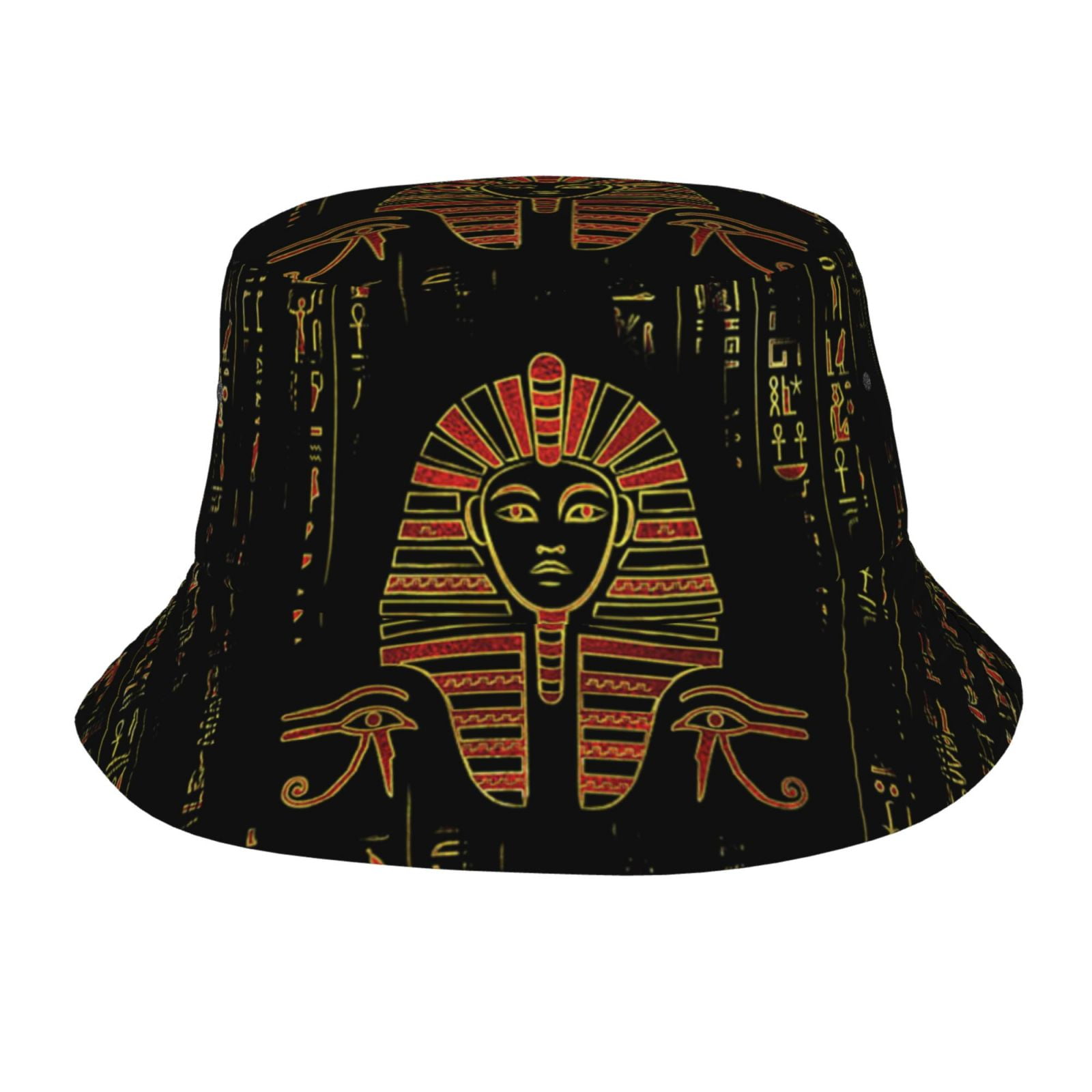 Egyptian Sphinx On Hieroglyphics Bucket Hat,Packable Sun Cap,Max ...