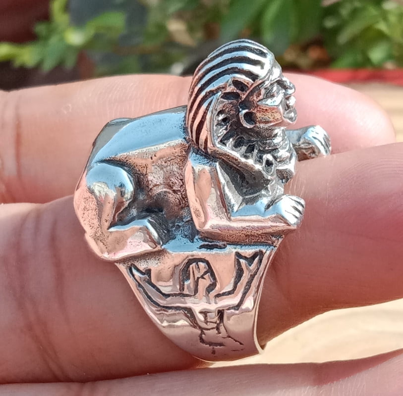Egyptian Sphinx PHARAOH Men's Ring 925 Sterling Silver scarab Talisman Jewelry - Walmart.com