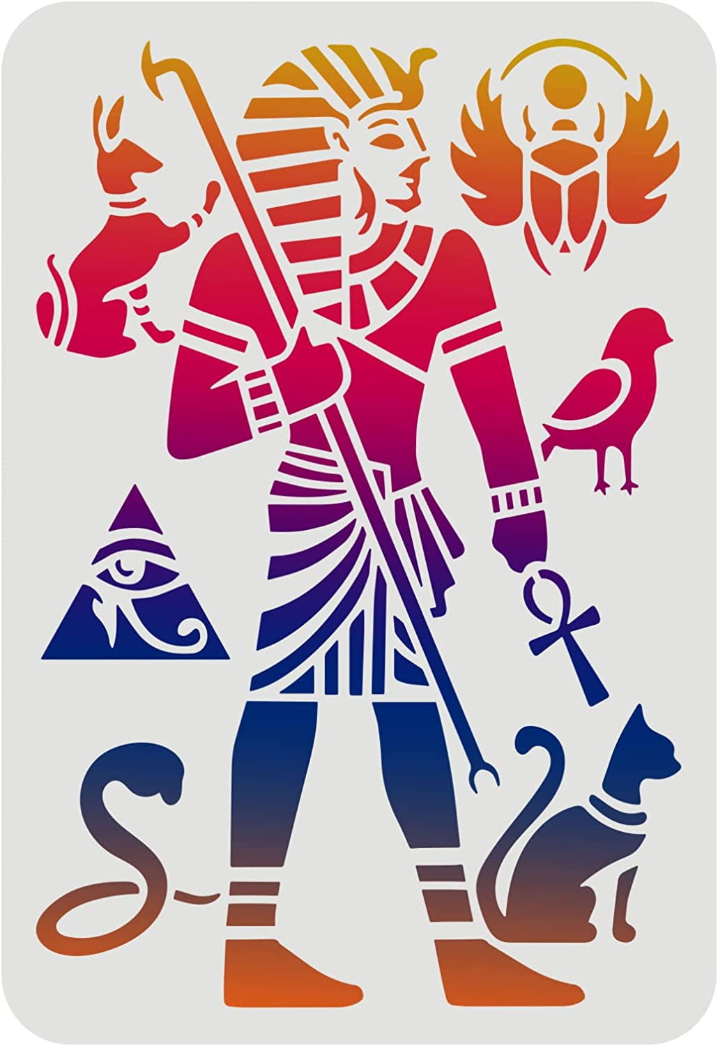 Egyptian Stencil Template Large A4 Cobras Cats Egyptian Eye Stencil ...