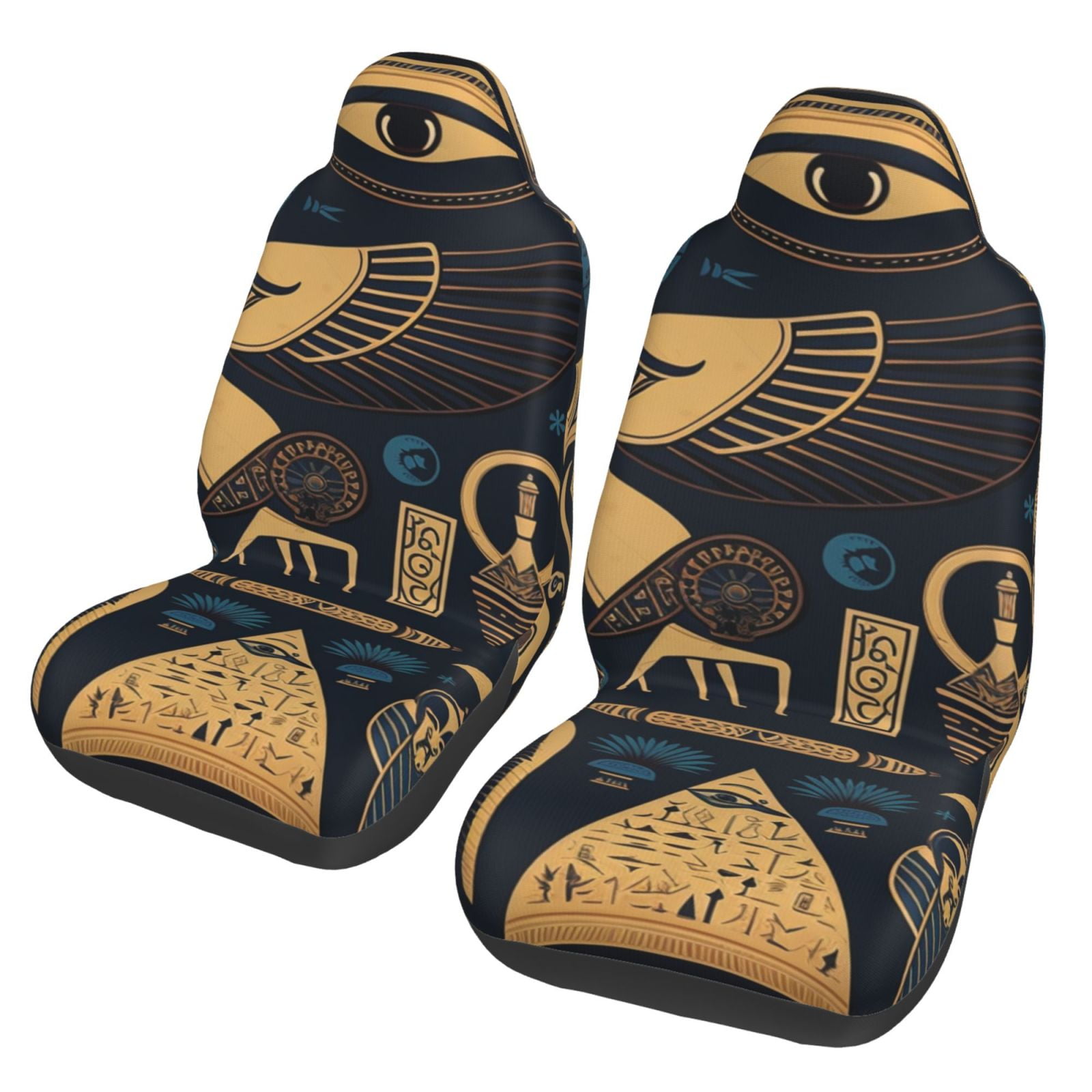 Egyptian Symbols Hieroglyphs Mascots Vintage Car Seat Cover 2 Pcs Auto ...