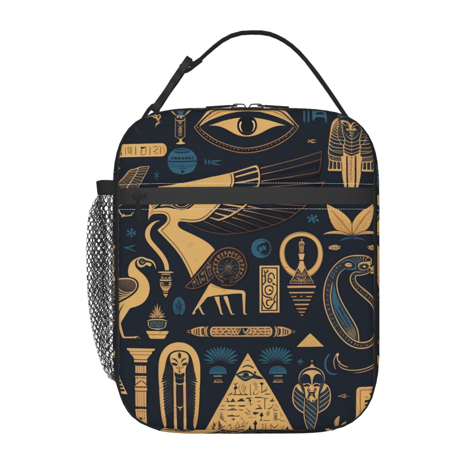 Egyptian Symbols Hieroglyphs Mascots Vintage Lunch Box Bag Insulated ...