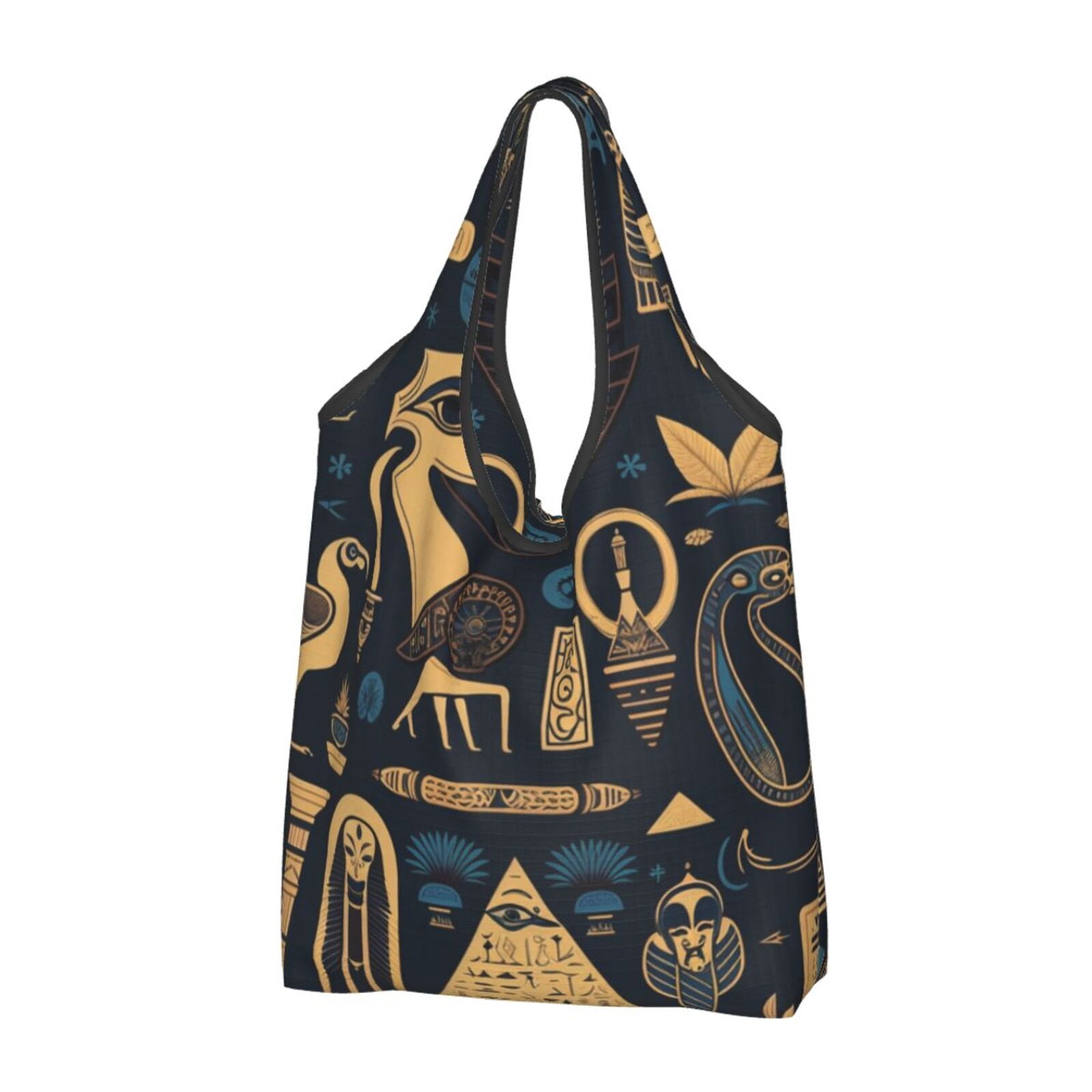 Egyptian Symbols Hieroglyphs Mascots Vintage Reusable Grocery Bags ...