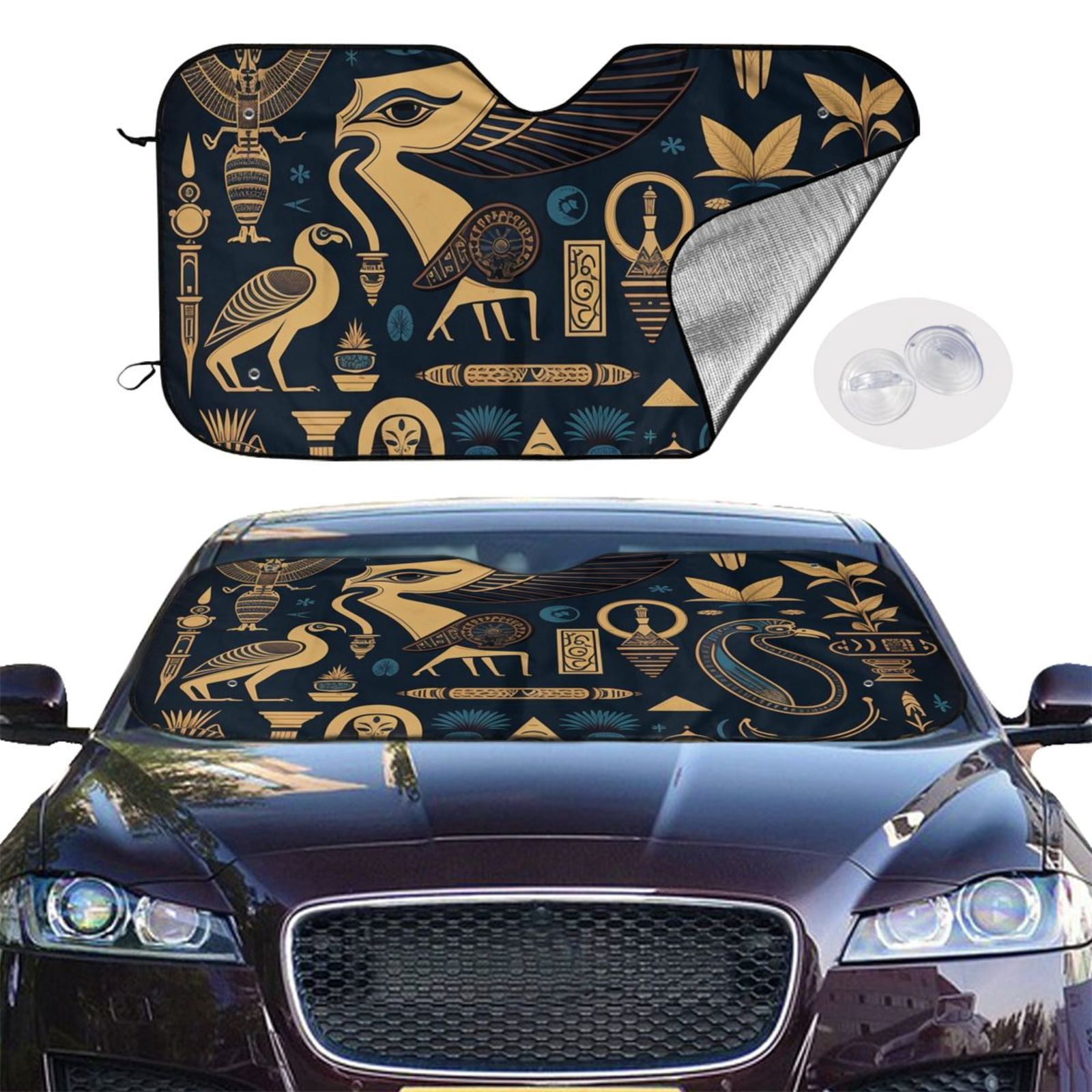 Egyptian Symbols Hieroglyphs Mascots Vintage Windshield Sunshade Sun ...