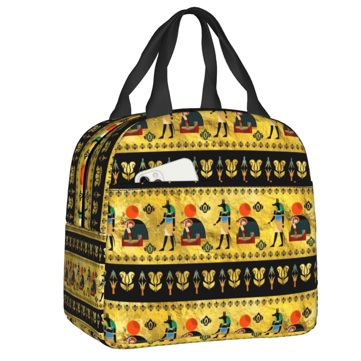Egyptian Symbols Pharaoh Gold Insulated Lunch Bags for Women Ancient ...