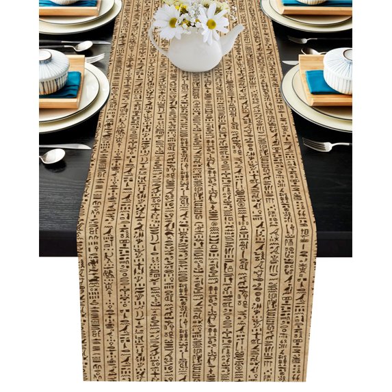 Egyptian Symbols Table Runner Hotel Party r Dining Tablecloth Wedding ...