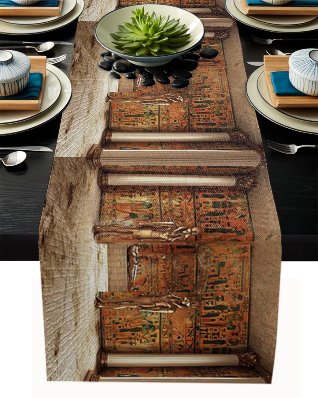 Egyptian Symbols Table Runner Hotel Party r Dining Tablecloth Wedding ...