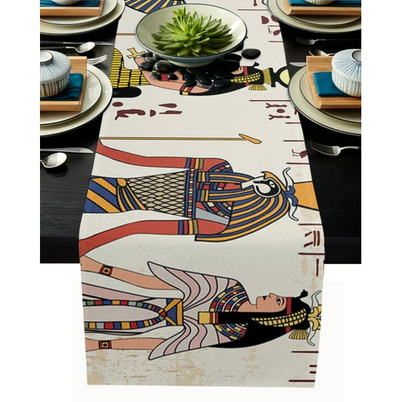 Egyptian Symbols Table Runner Hotel Party r Dining Tablecloth Wedding ...