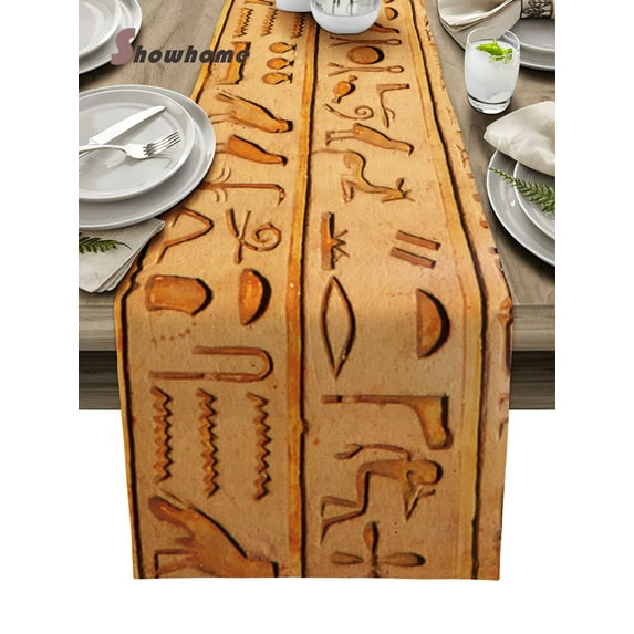 Egyptian Symbols Table Runner Hotel Party r Dining Tablecloth Wedding ...
