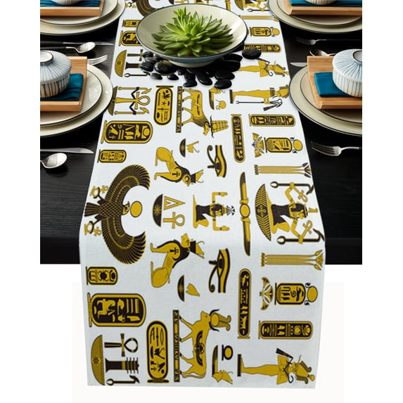Egyptian Symbols Table Runner Hotel Party r Dining Tablecloth Wedding ...