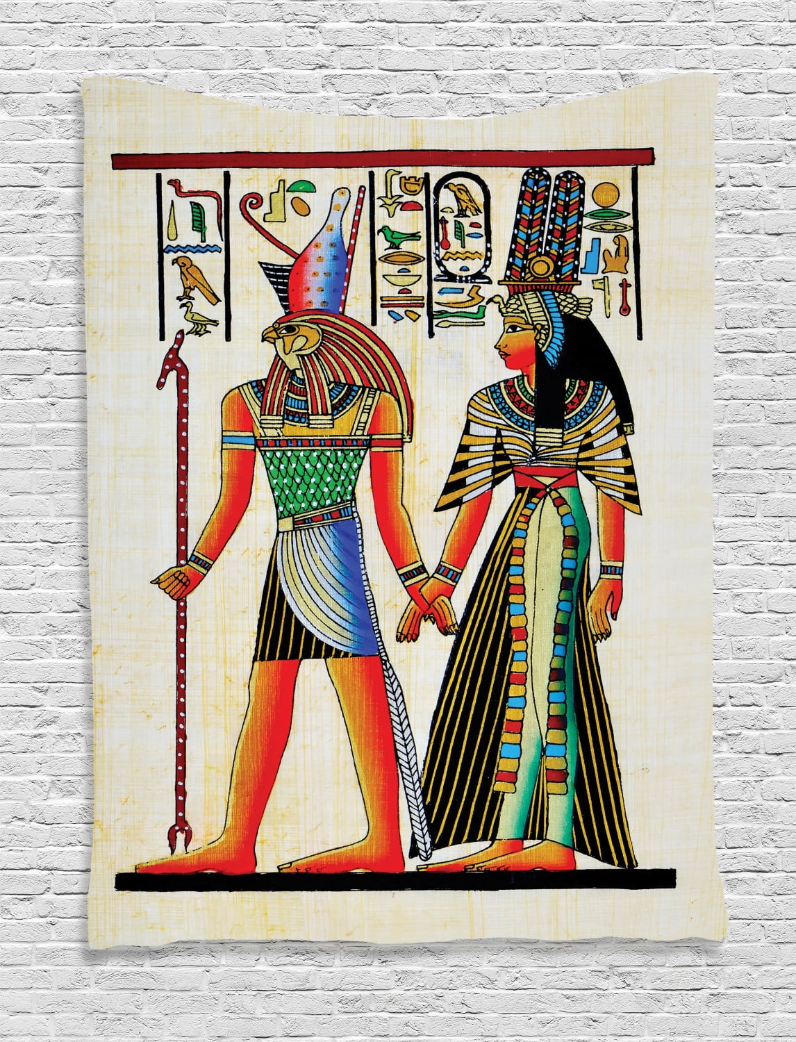 Egyptian Tapestry, Papyrus with Ancient Historical Characters Elements ...