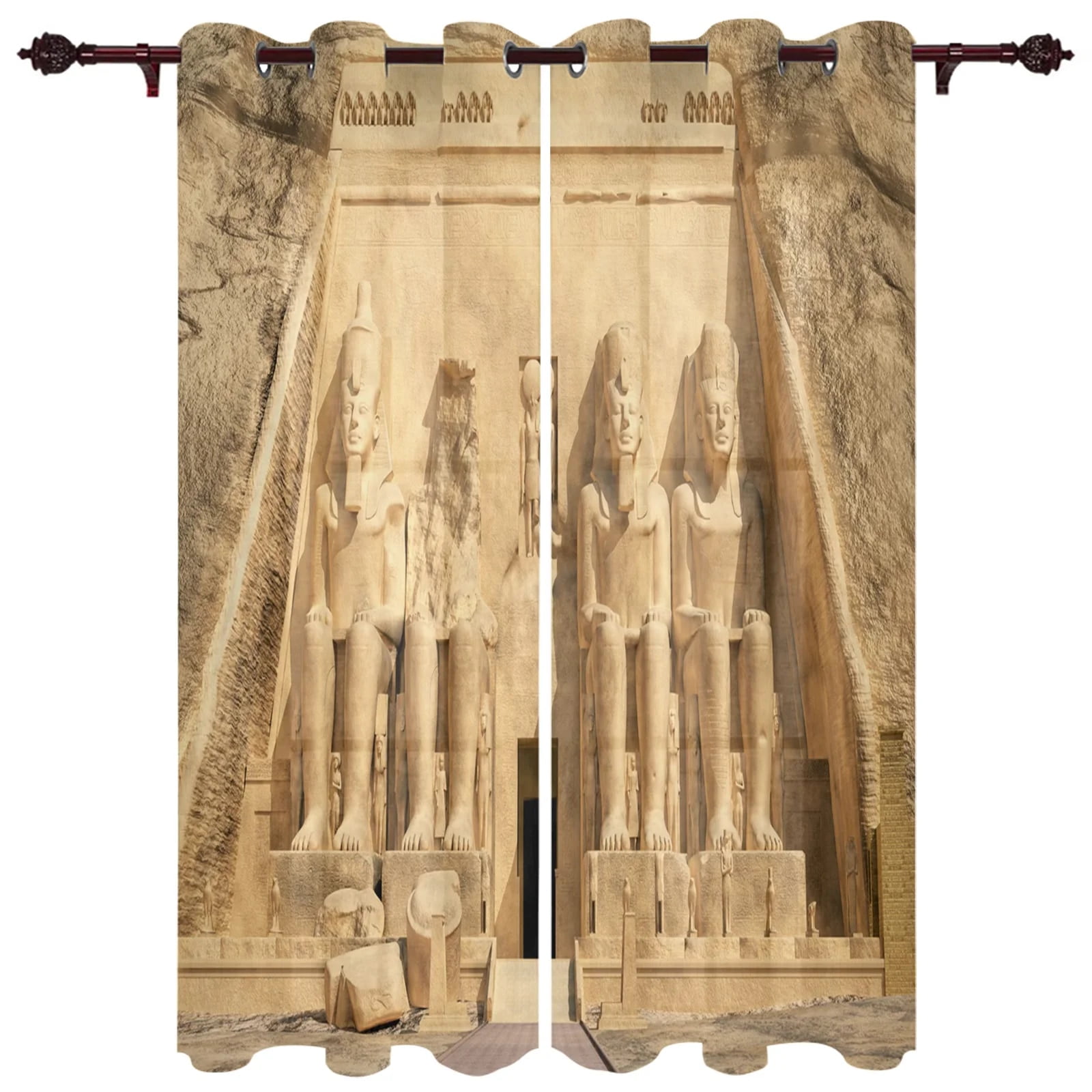 Egyptian Temple Culture Symbol Curtains for Bedroom Kitchen Window ...
