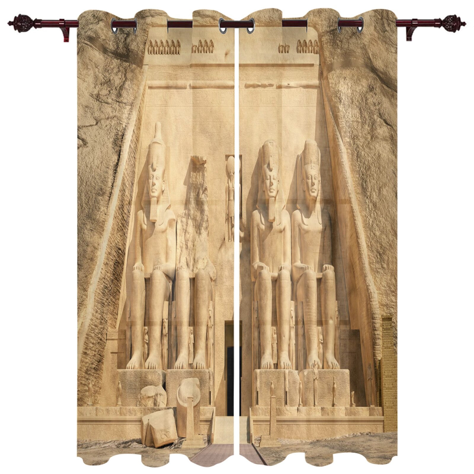 Egyptian Temple Culture Symbol Curtains for Bedroom Kitchen Window ...