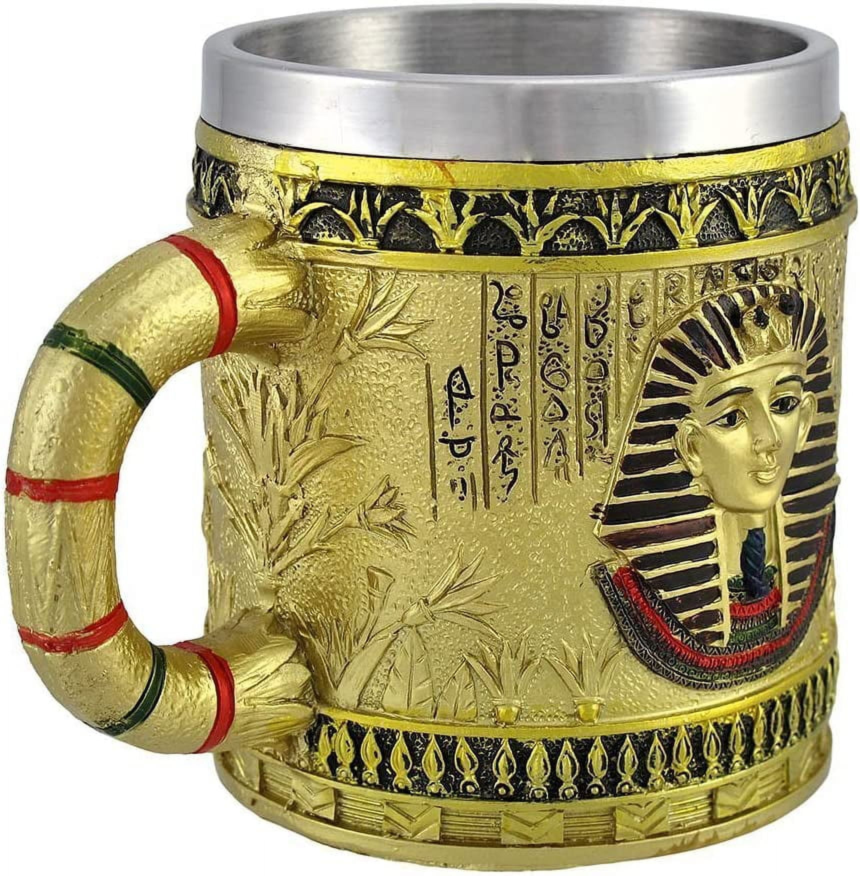 Egyptian Theme Golden King Tut Pharaoh of Egpyt Dynasty Stein Tankard ...