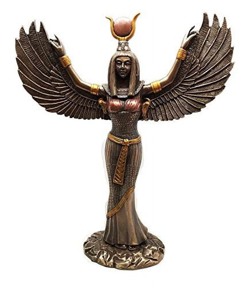 Egyptian Theme Isis With Open Wings Goddess of Magic and Nature Bronzed ...
