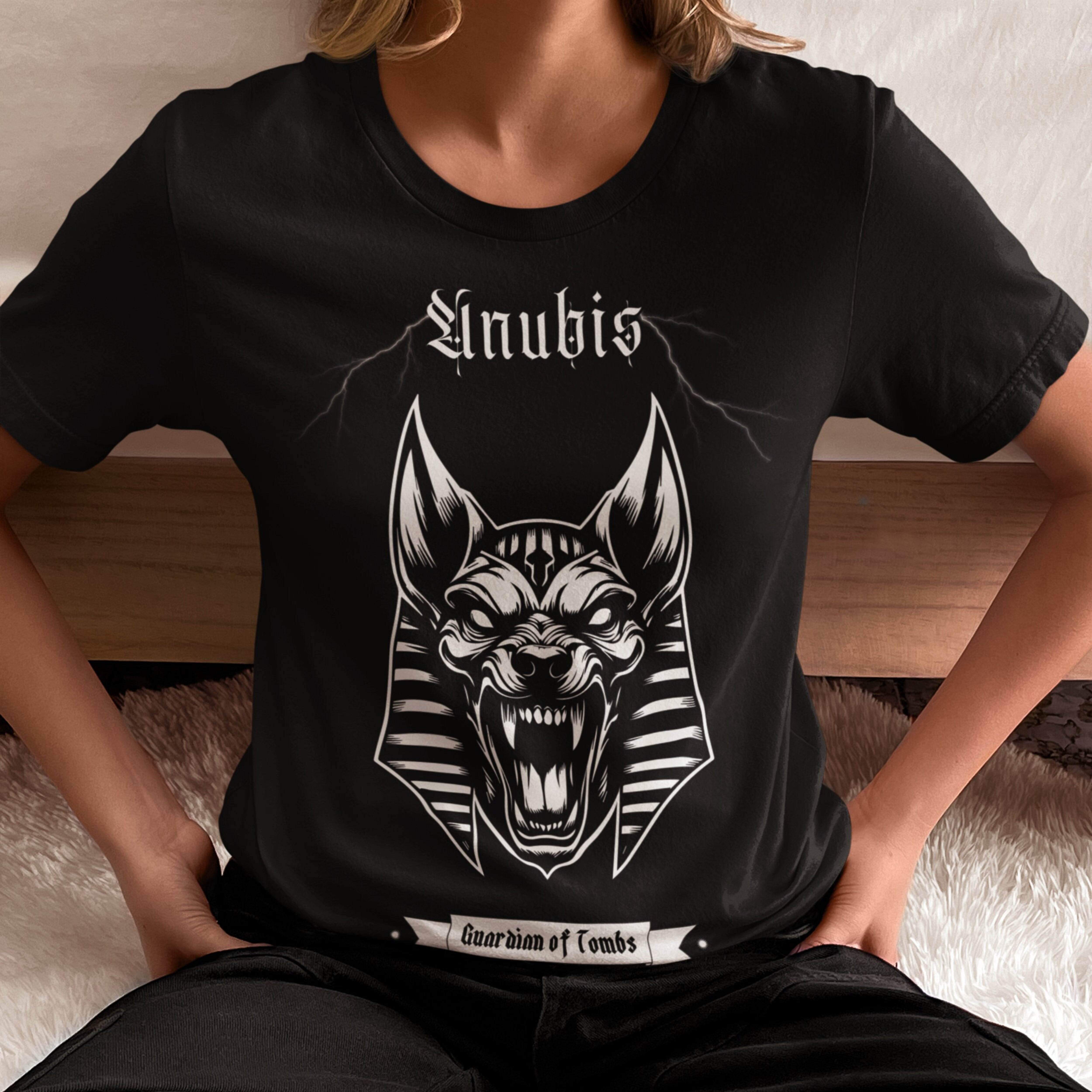 Egyptian god ANUBIS t-shirt, Gothic design of the Egyptian deity. - Walmart.com