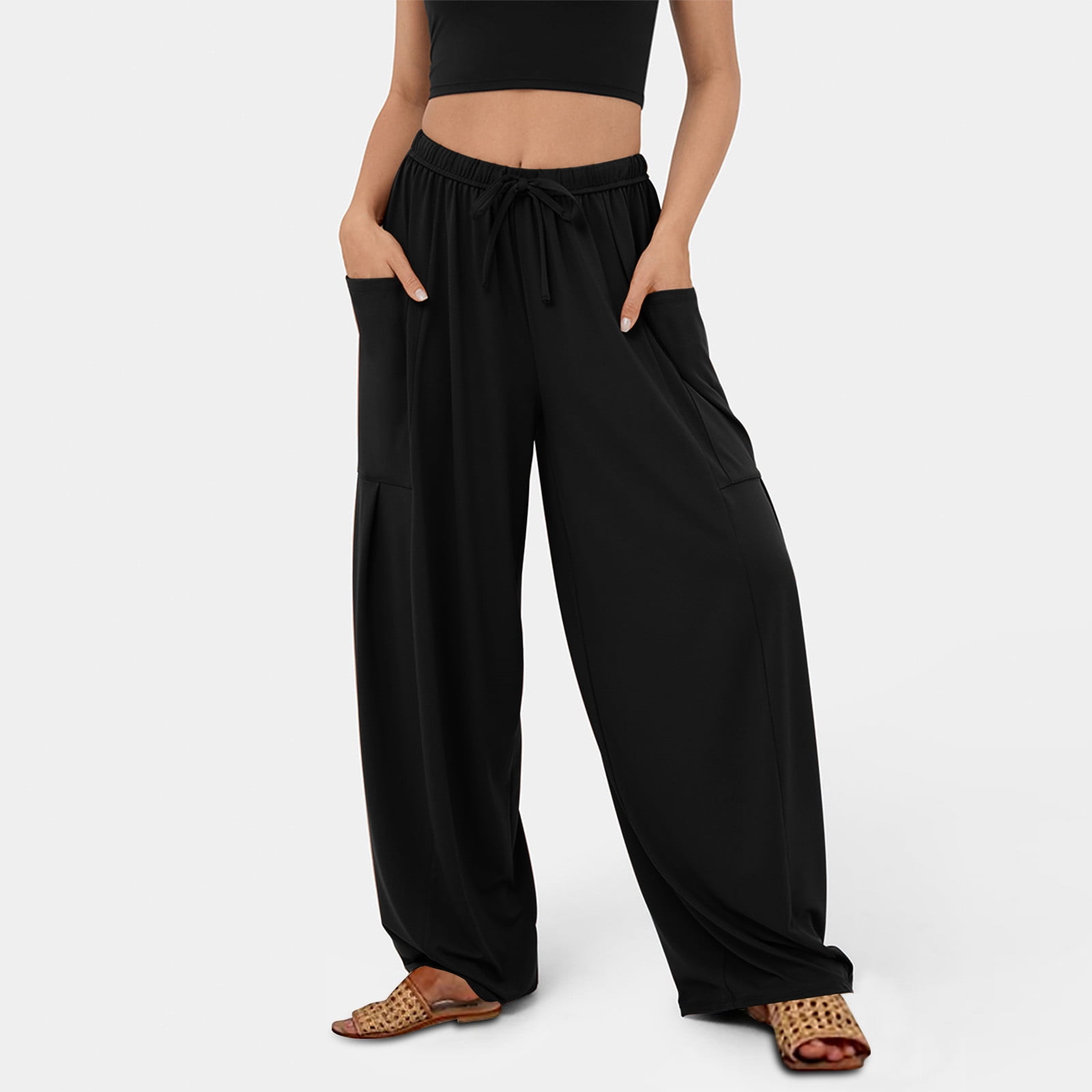 Egzmbll Gym Pants for Women Lightweight Strechy Sport Trousers Loose ...