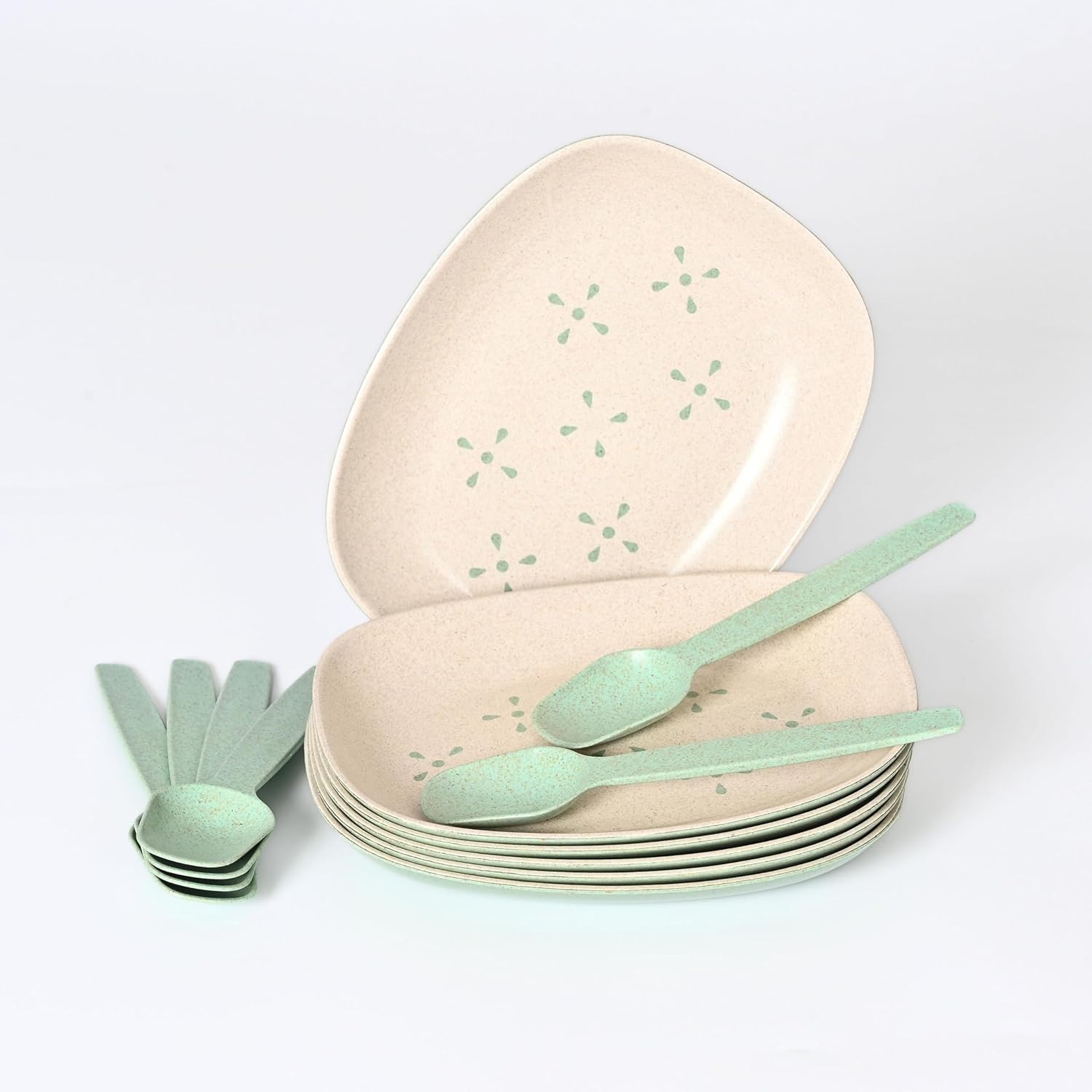 Eha EarthFriendly Small Snack Serving Plates Set of 6 with Spoons 6 ...