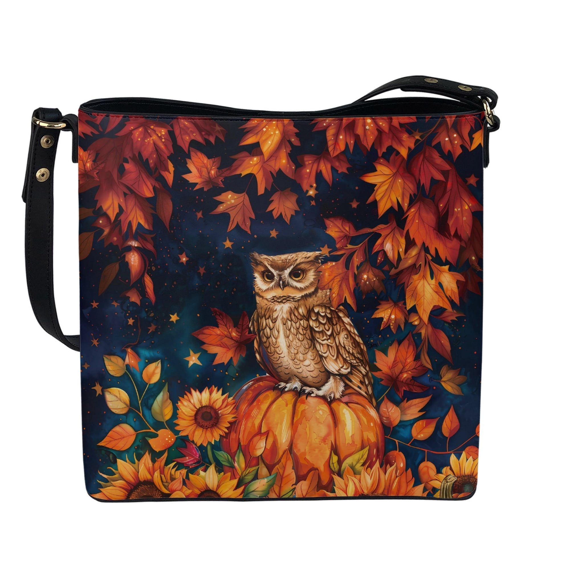 Eheartsgir Autumn Magic Wind Owl Bucket Crossbody Bag, Large Shoulder ...