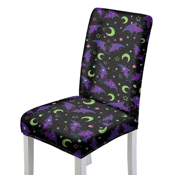 Eheartsgir Bat and Moon Pattern Polyester Fabric Dining Chair Covers ...