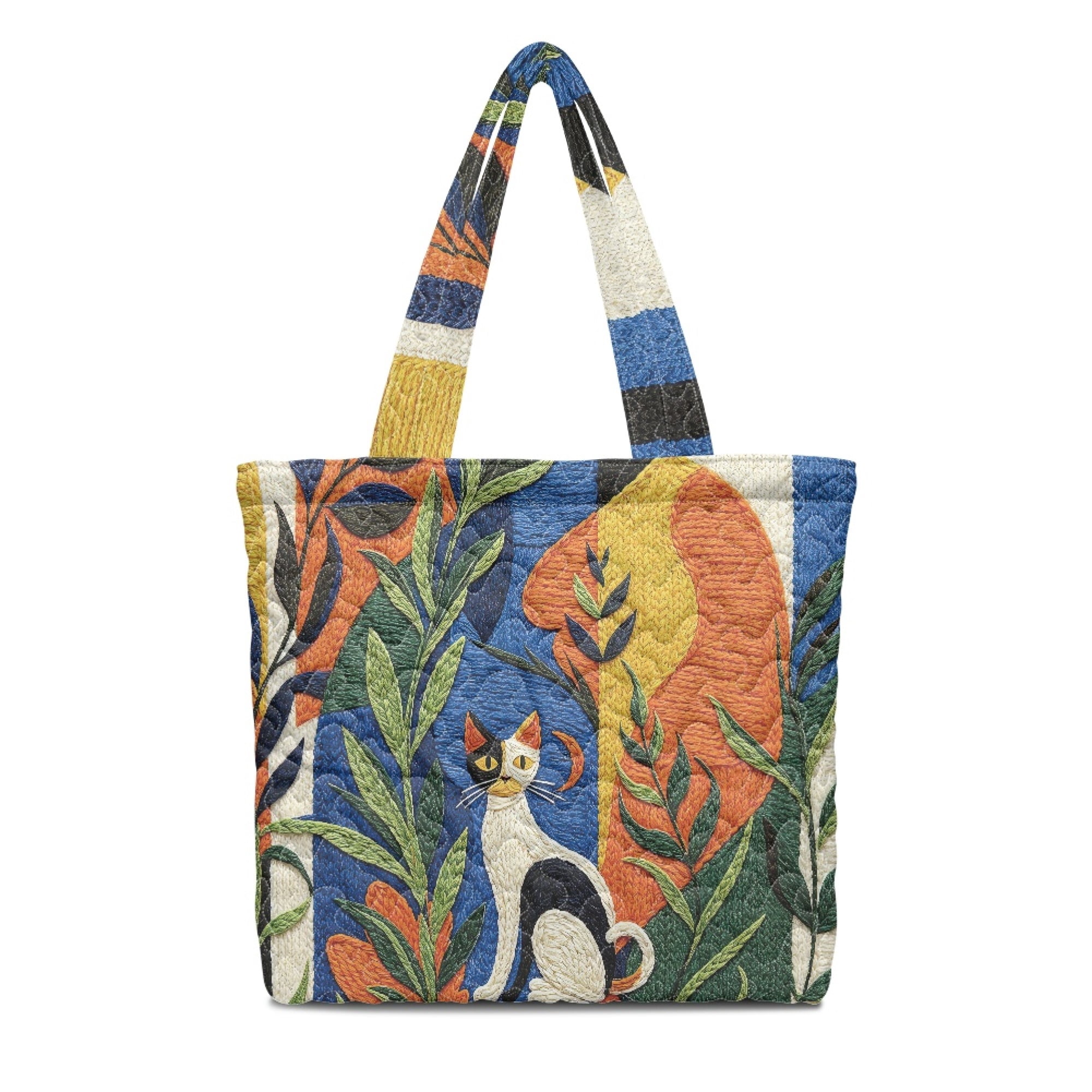 Eheartsgir Cat Plant Pattern Large Capacity Women's Shopping Bag ...