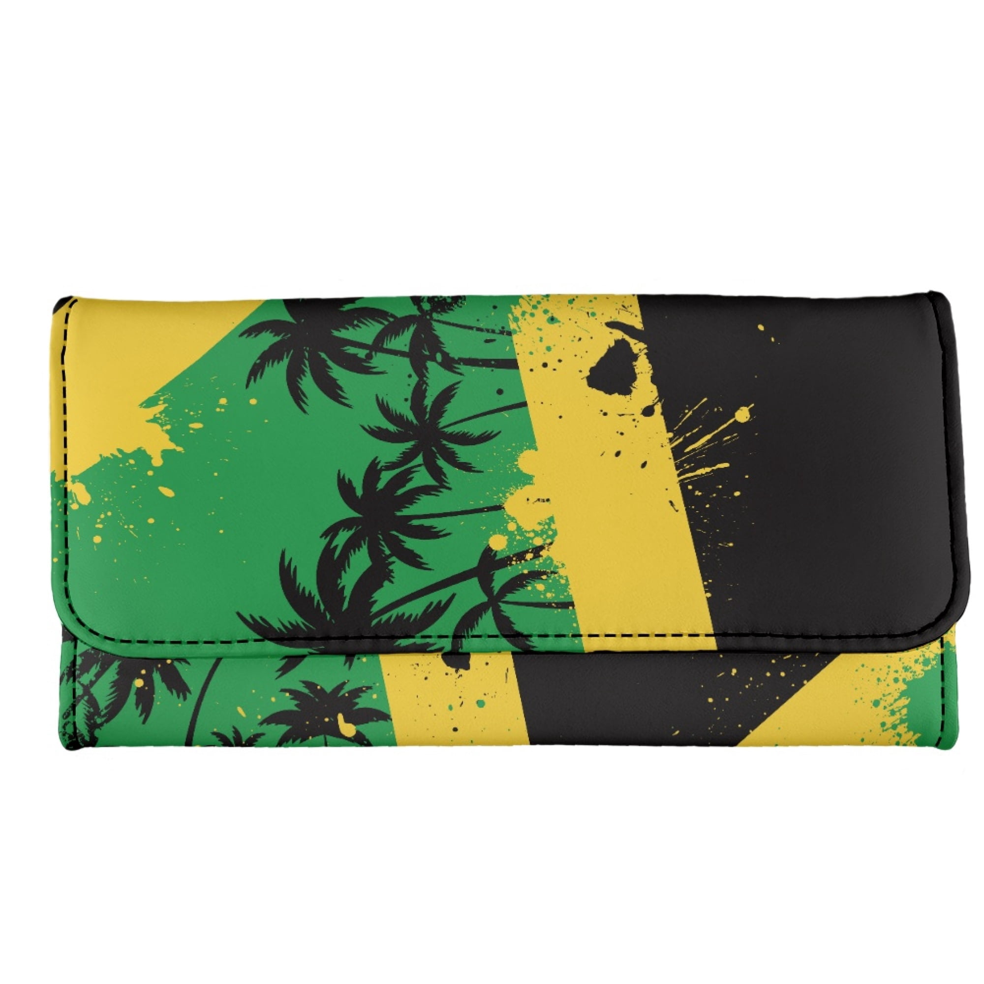 Eheartsgir Jamaican Flag Inspired Palm Tree Print Large Capacity Long ...