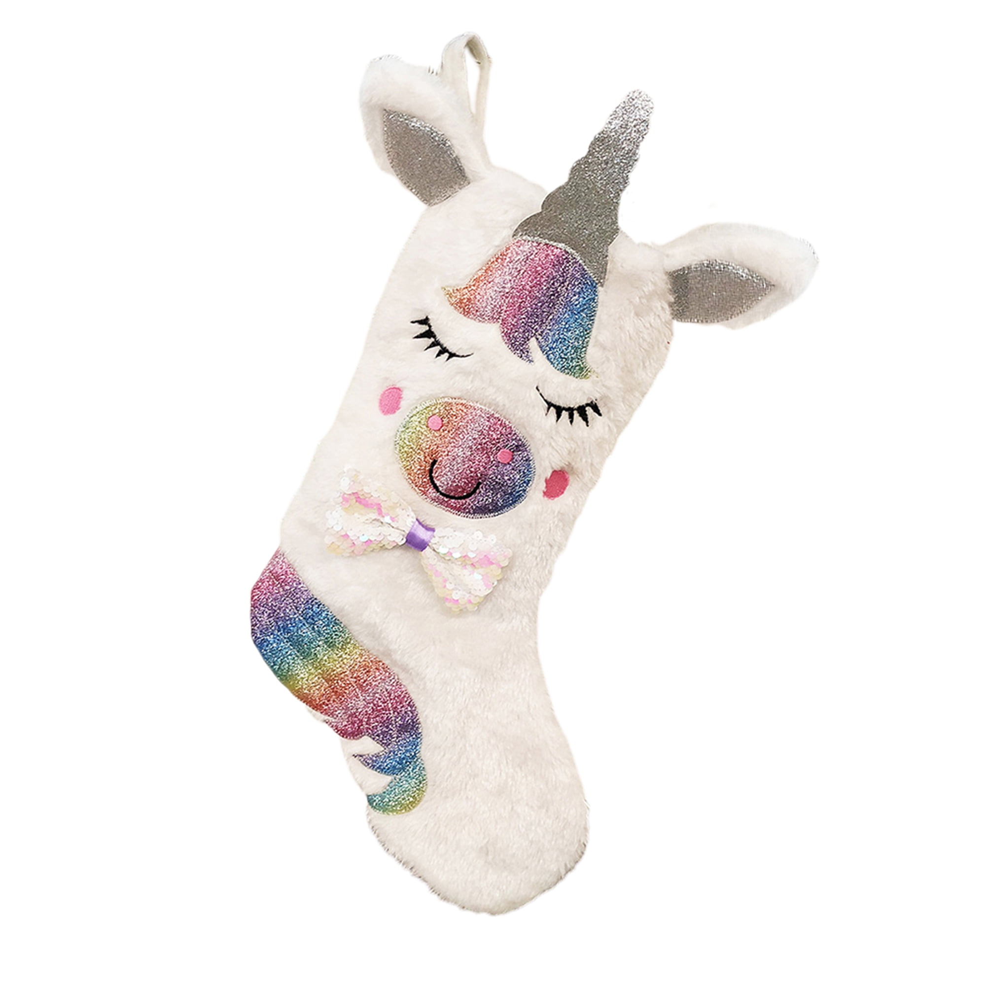 Ehfomius Christmas Stocking, Unicorn Sparkly Sequins, LED Light, Plush ...