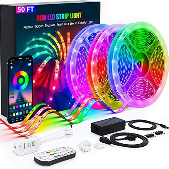 Lights for 100ft (1 Rolls of 100ft) Music Sync Color Changing Strip ...