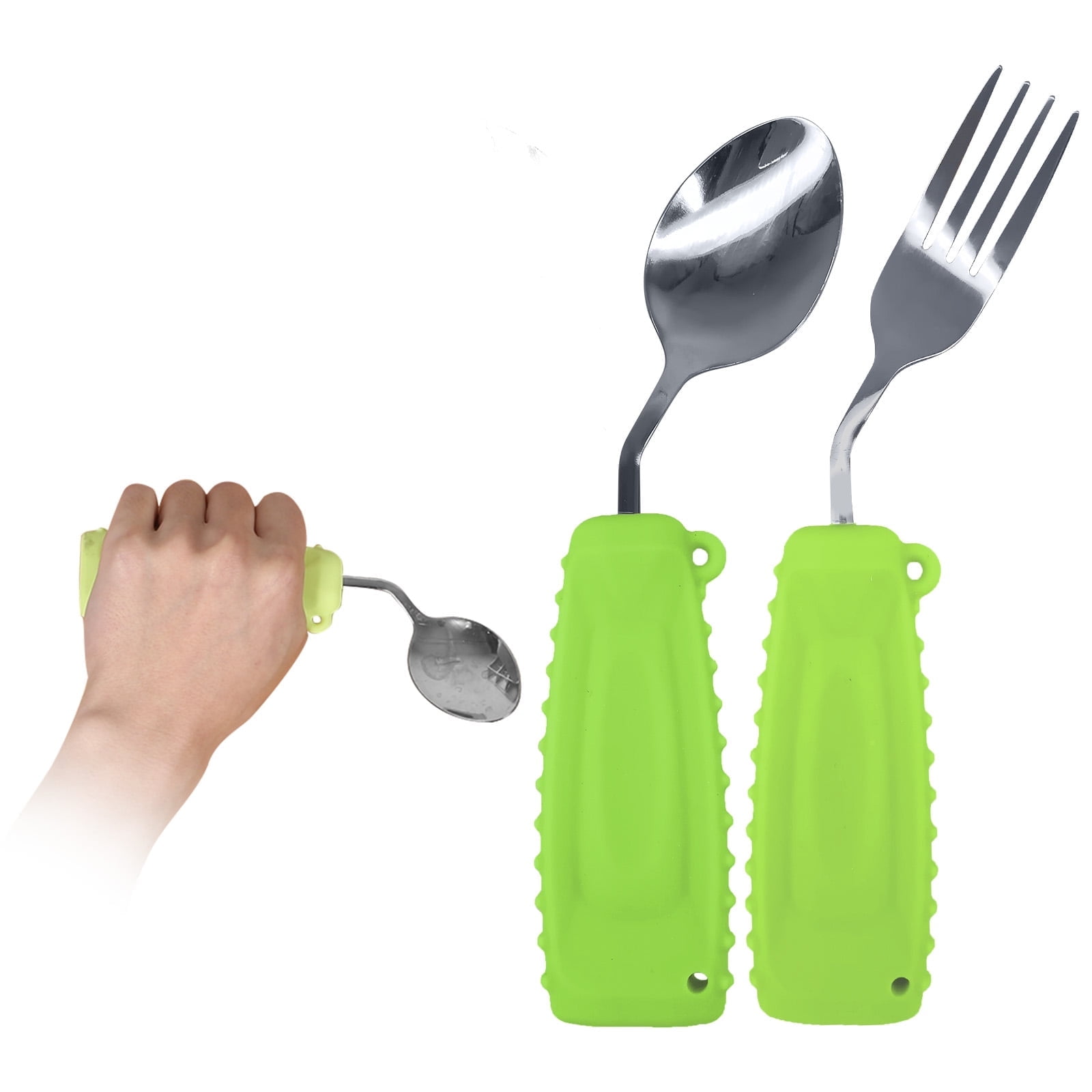 Ehucon 2-Piece Weighted Spoon and Fork Set for Handicaps, Tremors ...